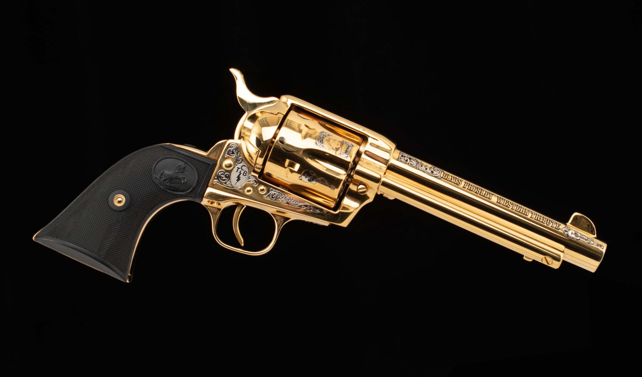 Colt Cowboy SA, Elvis Presley Western Tribute .45Colt – MINT, 24k, CASE ...