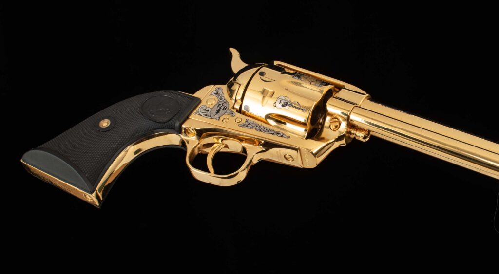 Colt Cowboy SA, Elvis Presley Western Tribute .45Colt – MINT, 24k, CASE ...