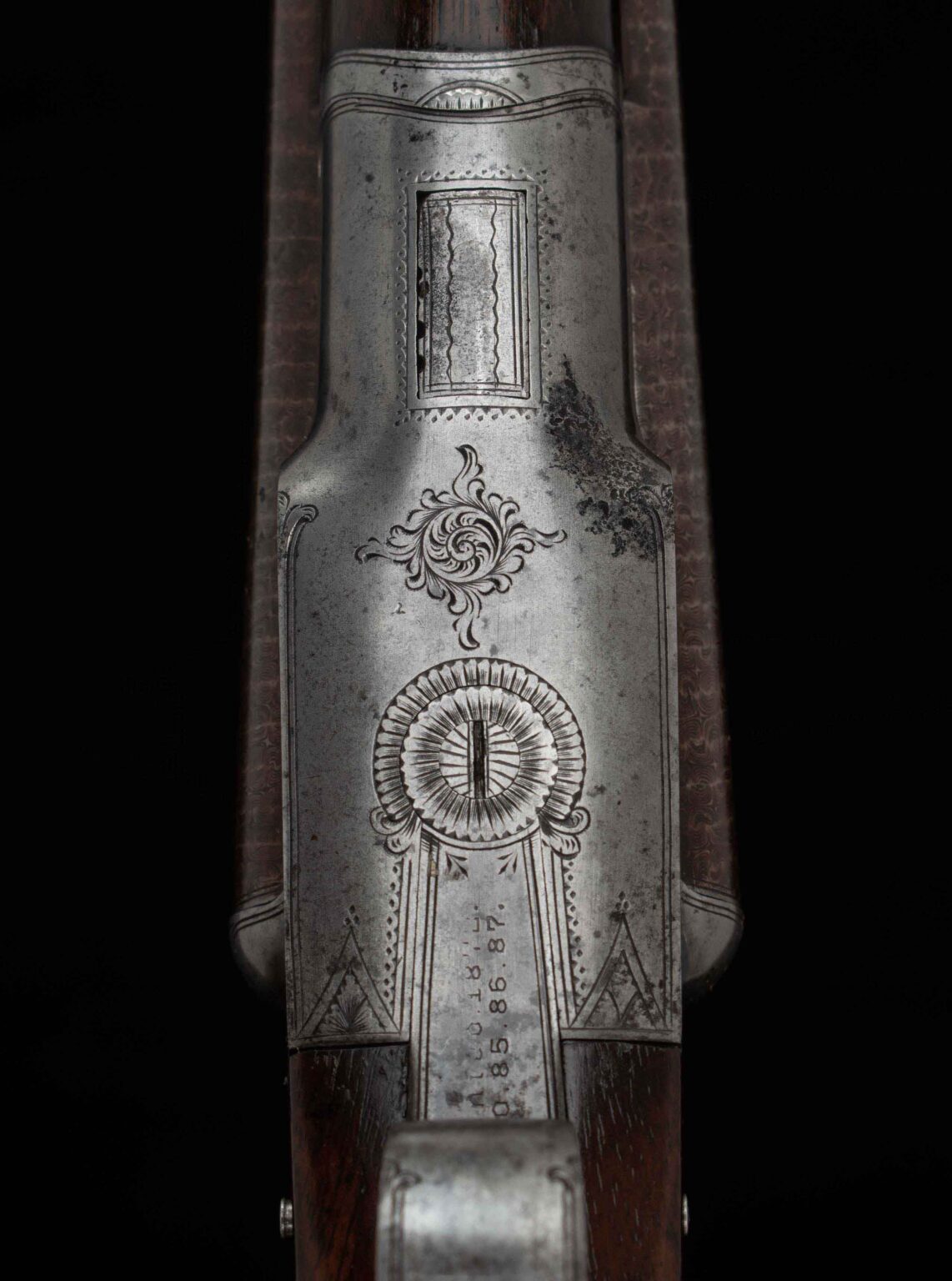 Lefever FE 16 gauge – 1902, F/F, BEAUTIFUL DAMASCUS, VFI CUSTOM LEATHER ...